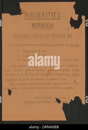 Indonesian War Propaganda: Makloemat Ke-7 Merdeka Stock Photo - Alamy