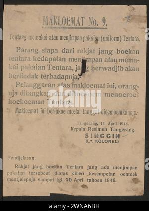 Indonesian War Propaganda: Makloemat Ke-7 Merdeka Stock Photo - Alamy