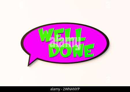 Well done, cartoon speech bubble. Well done, cartoon speech bubble ...