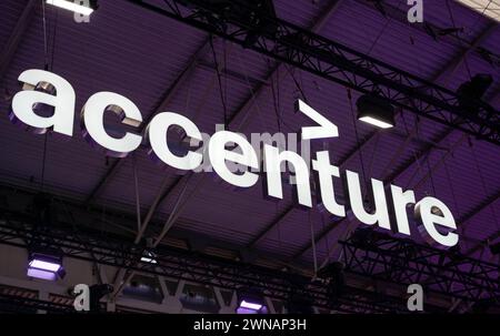 Accenture exhibition stand, MWC Mobile World Congress 2024, Barcelona ...
