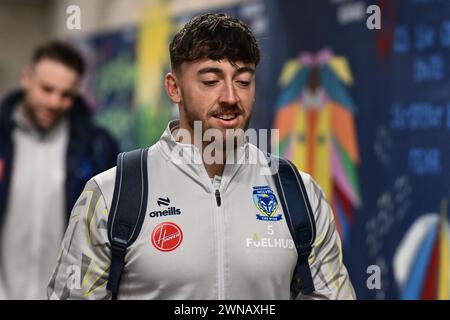Matty Ashton #5 of Warrington Wolves arrives at The Halliwell Jones ...