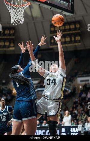 Purdue forward Caitlyn Harper (34) reacts after scoring during an NCAA ...