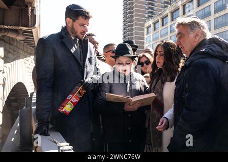 Ari, son of Ari Halberstam's sister reads prayer on Ari Halberstam ...