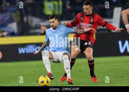 Mattia Zaccagni of S.S. Lazio and Alessandro Marcandalli of Venezia F.C ...