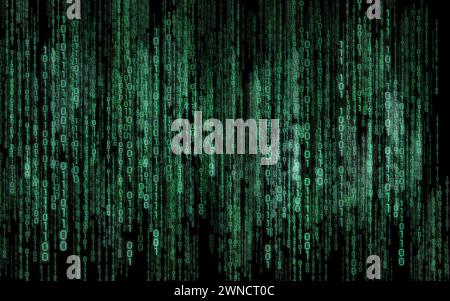 Green binary code - matrix style background Stock Photo - Alamy