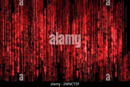 Red Binary Code - Matrix Style Background Stock Photo - Alamy