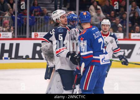 Bogdan Konyushkov (6) Torpedo Hockey Club seen in action during the ...