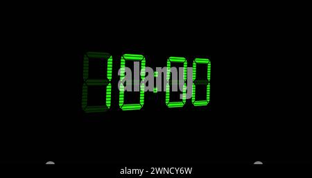 Image of green digital timer changing on black background Stock Photo ...