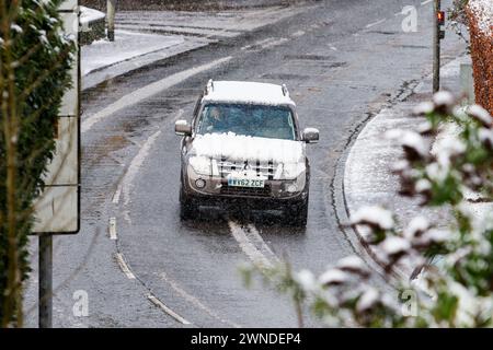 Chippenham, Wiltshire, UK. 2nd March, 2024. Drivers are pictured in ...