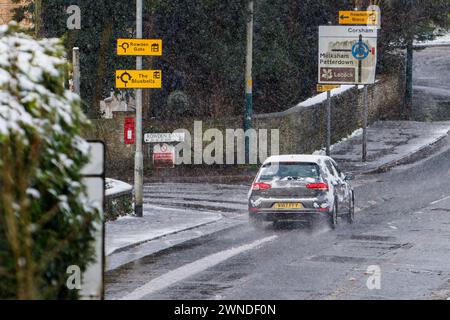 Chippenham, Wiltshire, UK. 2nd March, 2024. Drivers are pictured in ...