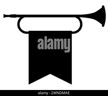 trumpet musical instrument flat style vector illustration isolated on ...