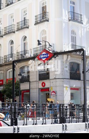 Entrance of Sol Metro station, on January 4, 2025, in Madrid (Spain ...