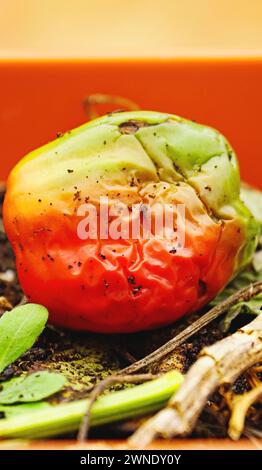 Green pepper in the process of rotting Stock Photo - Alamy