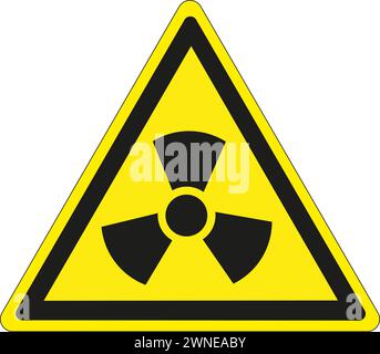 Radiation symbol. Radiation yellow and black sign board with symbol ...