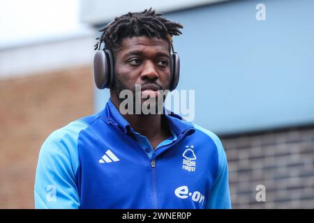 Ibrahim Sangare of Nottingham Forest arrives at stadium ahead of the ...