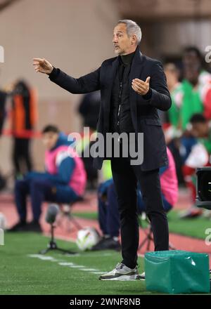 Adi Hutter, head coach of AS Monaco, looks on at the end of the ...