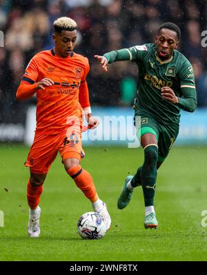 Mickel Miller of Plymouth Argyle in action during the Sky Bet ...