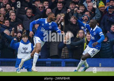 Everton's Abdoulaye Doucoure, left, Everton's Beto react to their loss ...