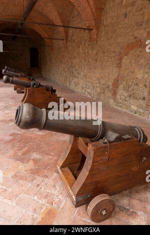 medieval cannons on old castle in Tuscany, Italy Stock Photo - Alamy