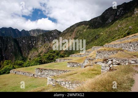 Agricultural zone of the ancient Inca City of Machu Picchu. The 15-th ...
