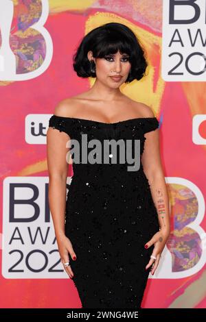 Raye attending the Brit Awards 2024 at the O2 Arena, London. Picture ...