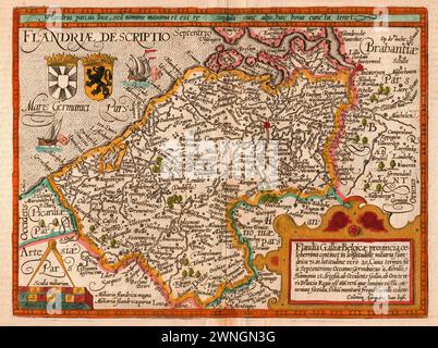 Map of the County of Flanders by Matthias Quad and Johannes Bussem ...