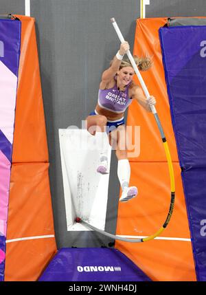 Great Britain's Molly Caudery in the Women's Pole Vault during the ...