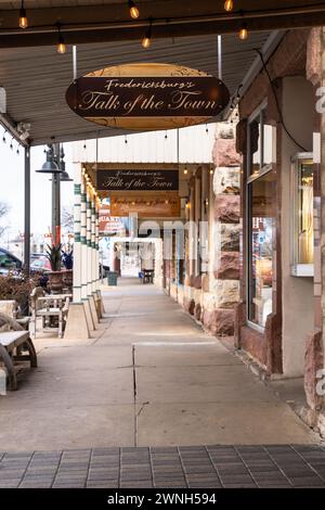Fredericksburg, Texas - February 22, 2024: Street scene from hill ...