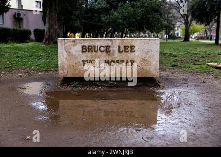 Bruce Lee statue designed by Ivan Fijolic in Zrinjevac City Park ...