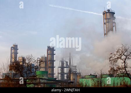 Steel mills Smoke and powder dust pollution in large industrial ...