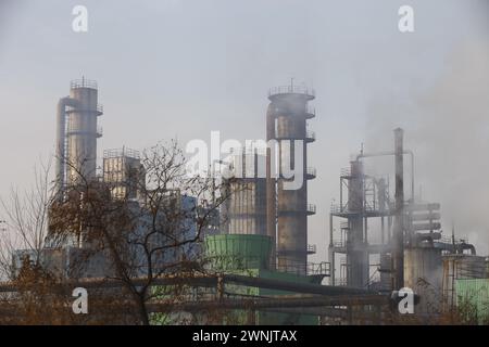Steel mills Smoke and powder dust pollution in large industrial ...