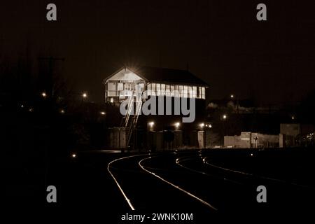 The Great central railway mechanical signal box at Wrawby Junction ...