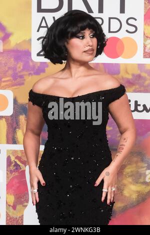Raye attending the Brit Awards 2024 at the O2 Arena, London. Picture ...
