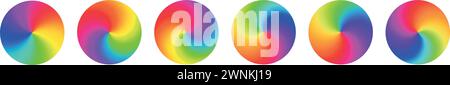 Radial rainbow gradient circular swirl, color spectrum in a vibrant ...
