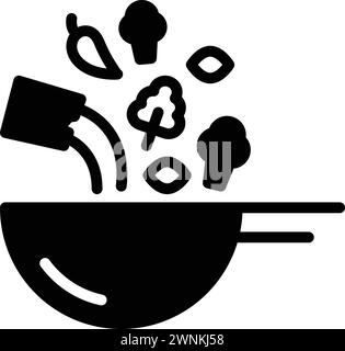 Ingredients mix icon logo sign vector outline in black and white color ...
