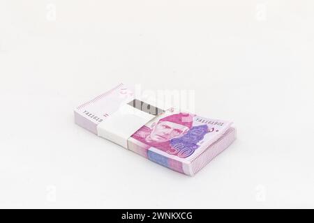 Pakistan fifty rupees note on white isolated background Stock Photo - Alamy