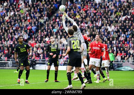 EINDHOVEN - Feyenoord goalkeeper Timon Wellenreuther during the KNVB Beker match between PSV ...