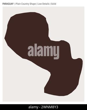 Paraguay map. Just a simple border map. Shape of the country. Flat ...