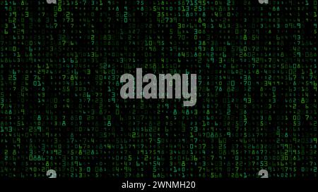 The matrix. A background with a chaotic arrangement of numbers. Technological cyberspace ...
