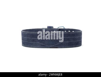 blue suede leather wieght lifting belt isolated Stock Photo - Alamy