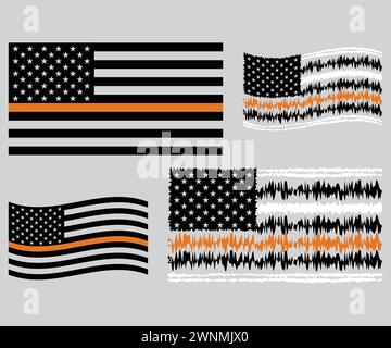 Thin yellow line flag, Thin red line flag, Thin Blue line flag, Thin ...