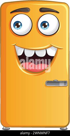 A cheerful animated fridge with a big smile Stock Vector Image & Art ...