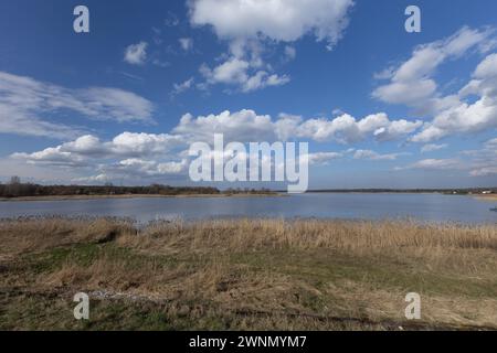 Water reservoir in Poraj in spring on a lake in Poland Stock Photo - Alamy