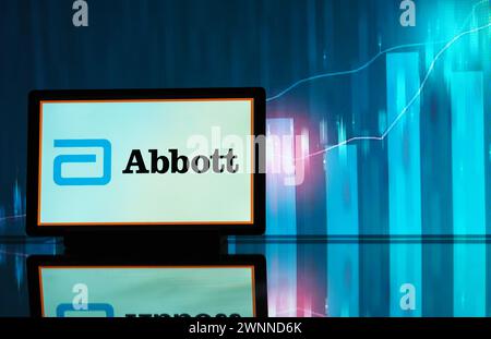 In this photo illustration, Abbott Laboratories logo seen displayed on ...