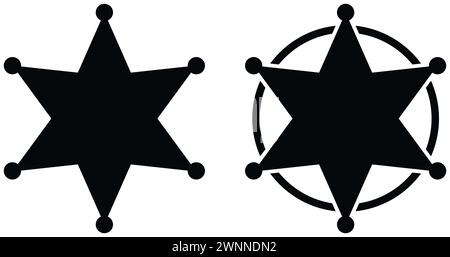 Sheriff star icon set basic simple design Stock Vector Image & Art - Alamy