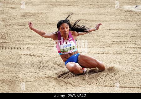 USA's Tara Davis-Woodhall in the Women's Long Jump during day three of ...