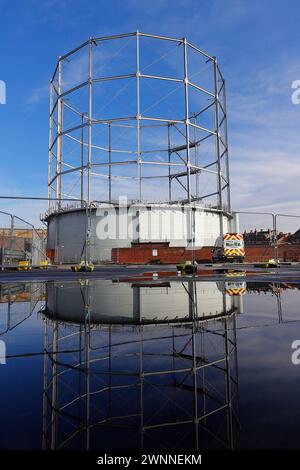 Gasometer at Crossgates in Leeds, West Yorkshire, that is scheduled to ...