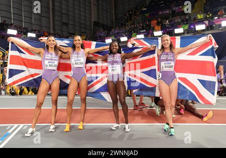 Great Britain's Jessie Knight , Lina Nielsen and Laviai Nielsen ...