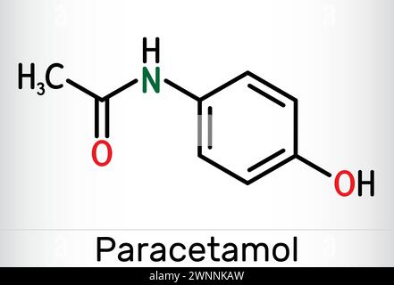 Paracetamol molecular structure. Acetaminophen skeletal chemical ...