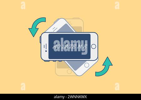 Rotate your smartphone. Simple visual instruction for using your mobile ...